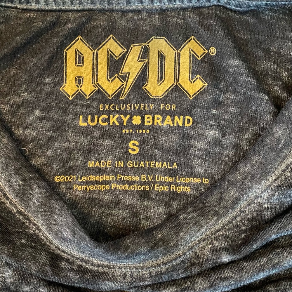 Acdc Lucky Brand Band Faded Distressed Vintage Look - Gem